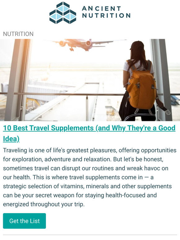 Ancient Nutrition: 10 Best Travel Supplements (and Why They're More ...