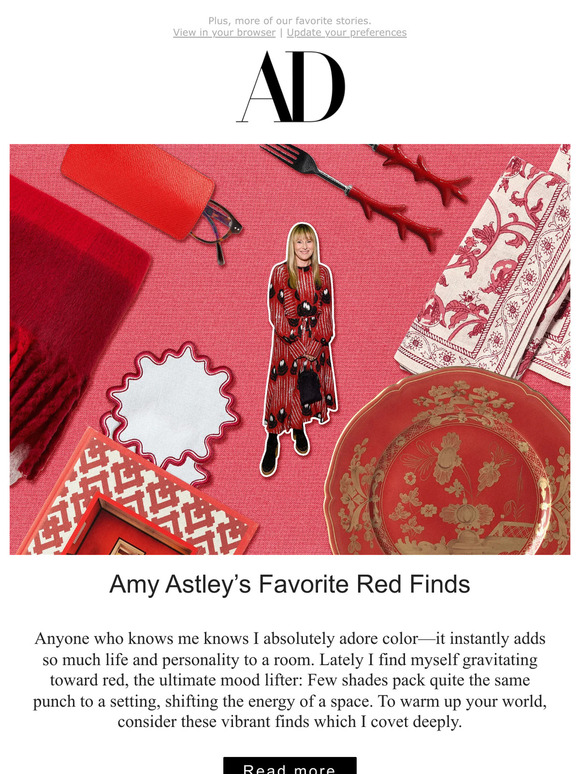 Architectural Digest: Amy Astley’s Red Edit | Milled