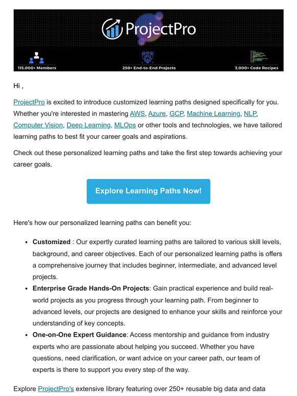 ProjectPro: Access to ProjectPro’s Top 7 Personalized Learning Paths ...