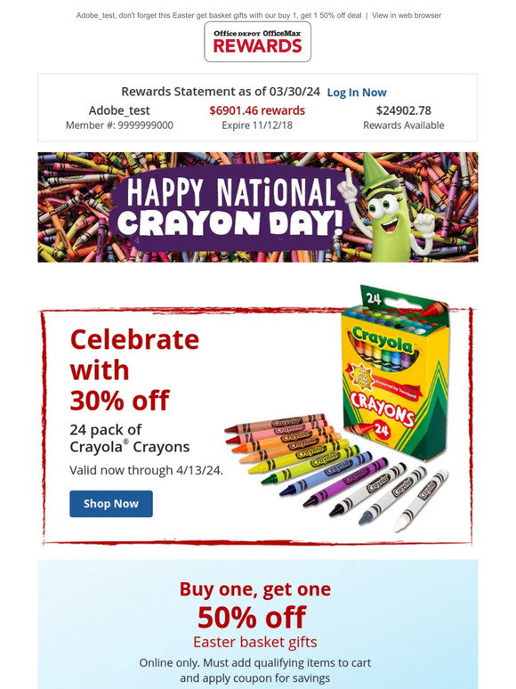 Office Depot: Celebrate National Crayon Day! Get 30% off Crayola ...
