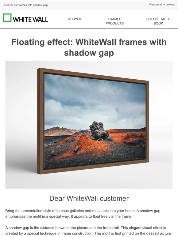 WhiteWall: Frames With Shadow Gap: Let Your Motif Float in the Frame ...