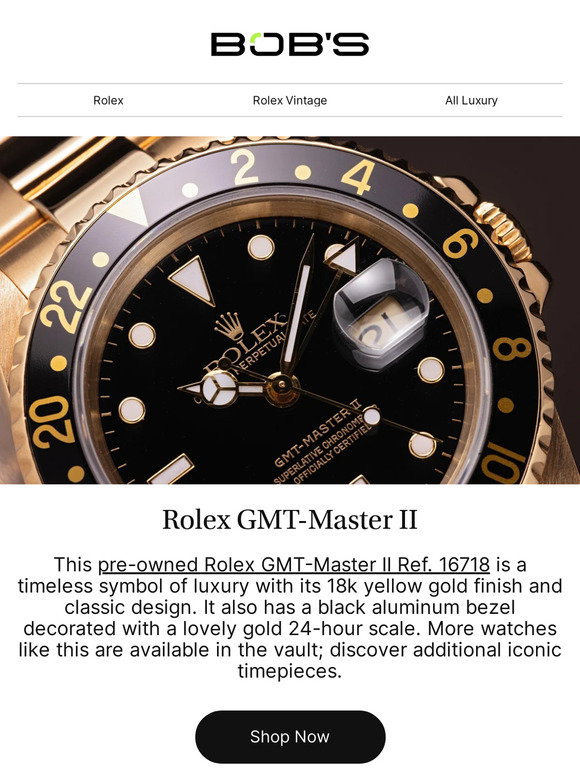 Bob's Watches: Bold and Brilliant | Black & Gold Rolex GMT-Master II ...