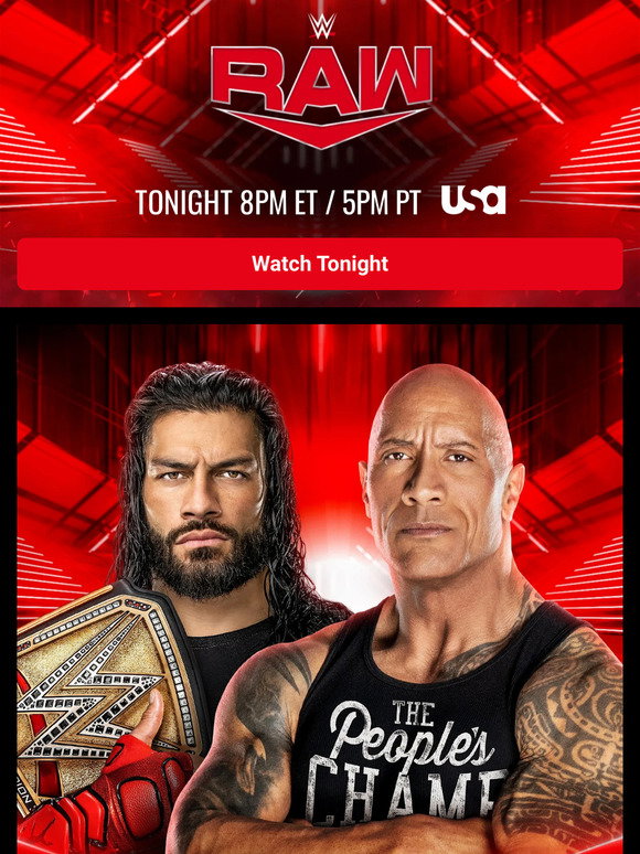 WWE Shop: TONIGHT: The Rock and Roman Reigns are live on the final Raw ...
