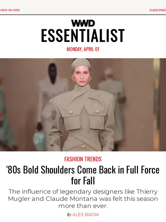 Women's Wear Daily: '80s Bold Shoulders Come Back in Full Force for ...