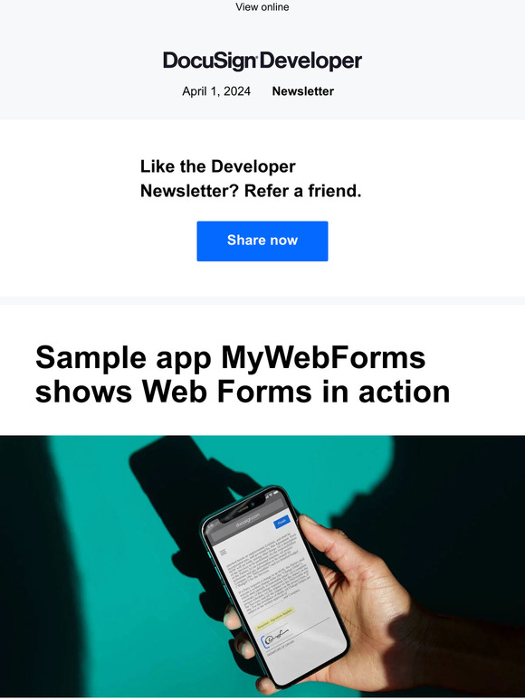 DocuSign: See Web Forms in action with the MyWebForms sample app | Milled