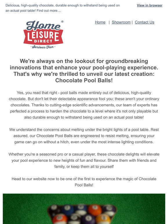 Home Leisure Direct: Introducing our sweetest innovation yet: Chocolate ...