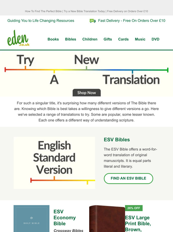 Eden: 📖 How to Choose a Bible Translation 📖 Buy A Wide Range of Bibles from Eden | Milled
