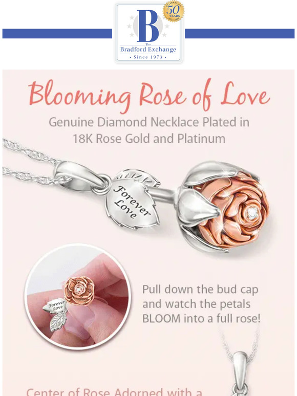 Bradford Exchange: Cherish Your Love with a Blooming Diamond Rose ...