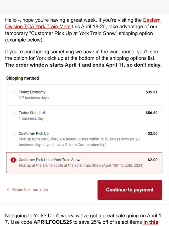 Trainz: York TCA pick up option | Milled