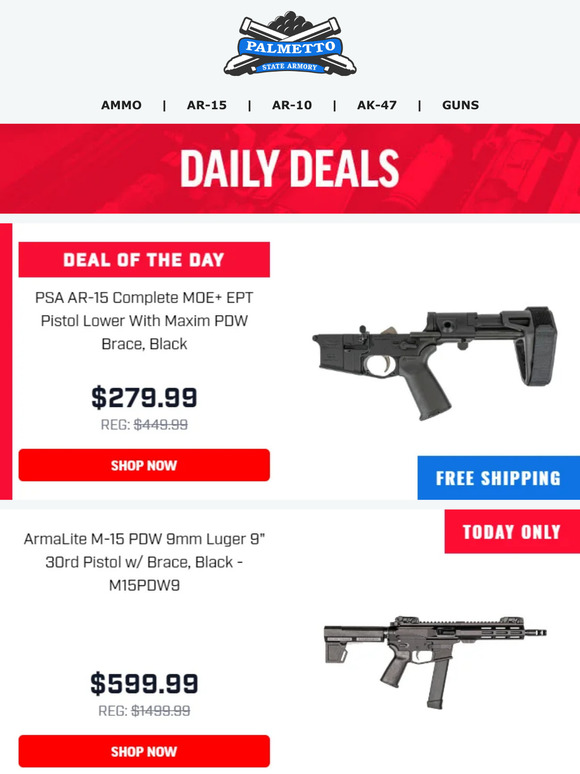 Palmetto State Armory: Deal of the Day! | PSA MOE EPT Maxim PDW Pistol ...