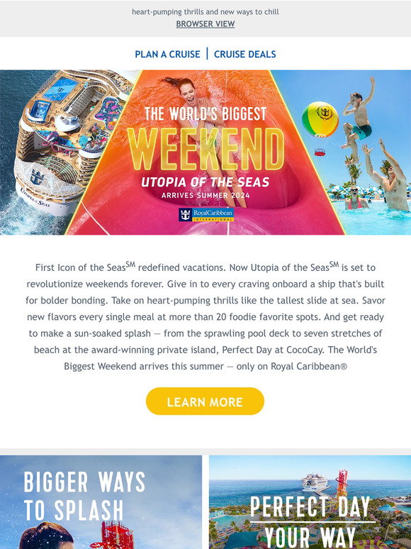 Royal Caribbean: The world's biggest weekend: sailing summer 2024 | Milled