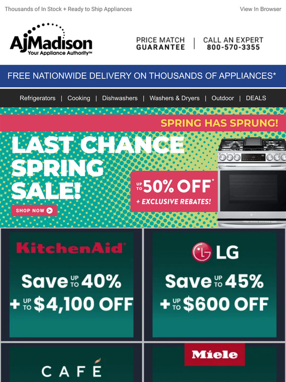 AJ Madison: 🌺 Last Call for Spring Savings: Up to 50% Off Inside!🌸 | Milled