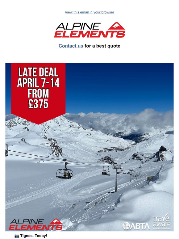 Alpine Elements: LAST MINUTE SKI Holidays fr £375 | 2025 Earlybooking ...