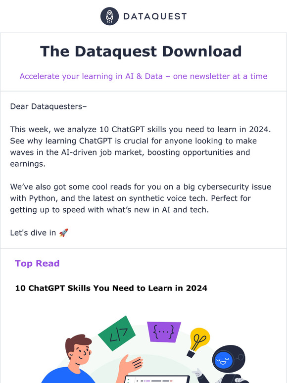 Dataquest: 10 ChatGPT Skills You Need to Learn in 2024 | Milled