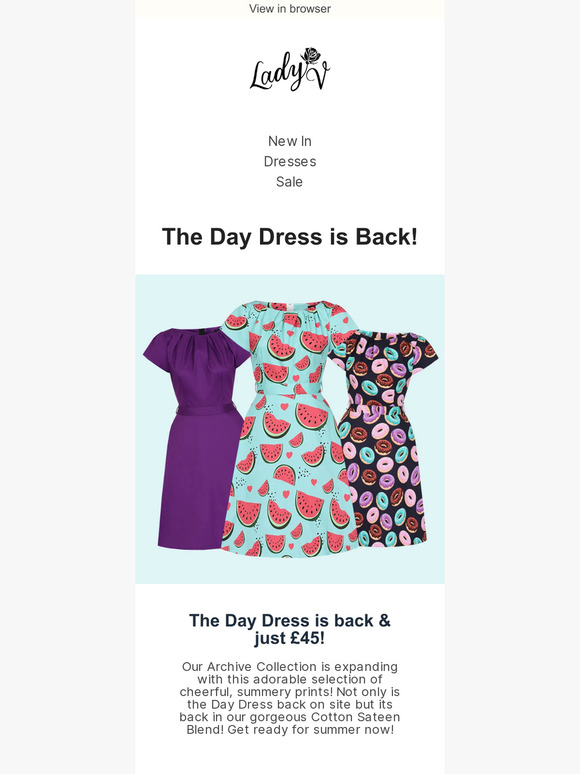 Lady V London: New Day Dresses on Site Now! 🍉🍩 | Milled