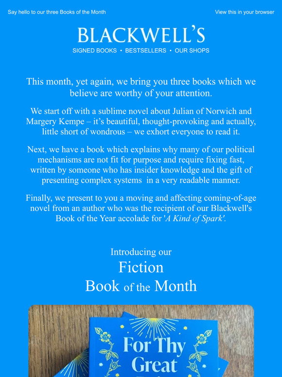 Blackwell's: 📚 Introducing Blackwell's Books of the Month | Milled