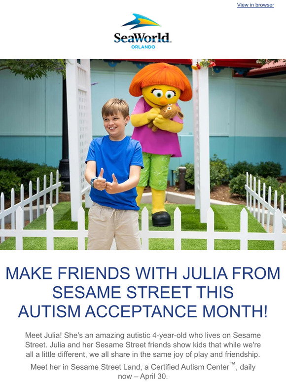 SeaWorld: Meet Julia Today for Autism Acceptance Month! | Milled