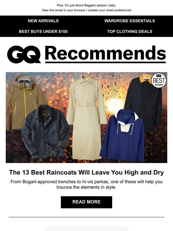 GQ: The Best Raincoats Make You Dread Sunny Days | Milled