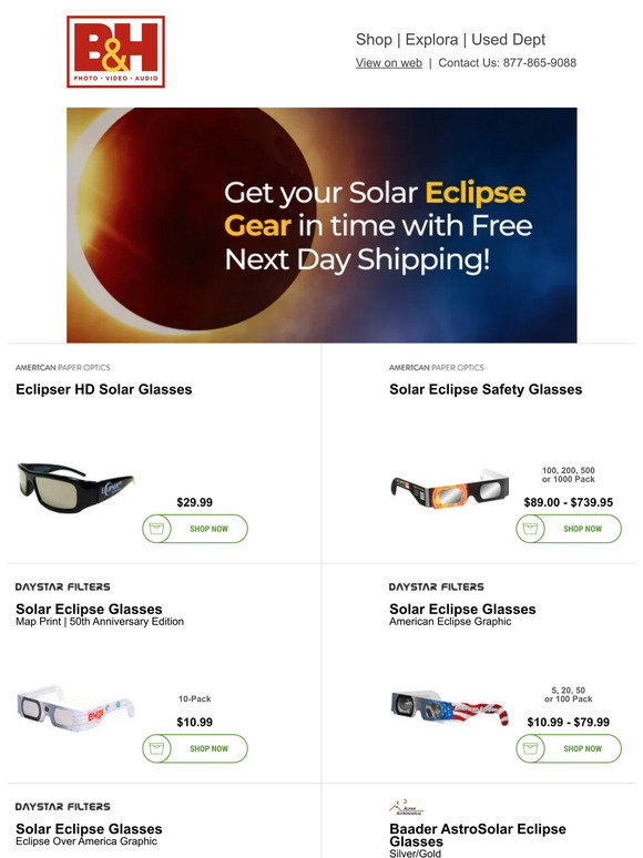 B&H Photo: Last Chance to get your Solar Eclipse Gear with Free ...
