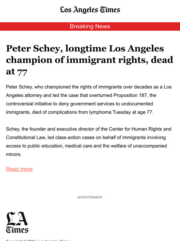 Los Angeles Times: Peter Schey, longtime Los Angeles champion of ...