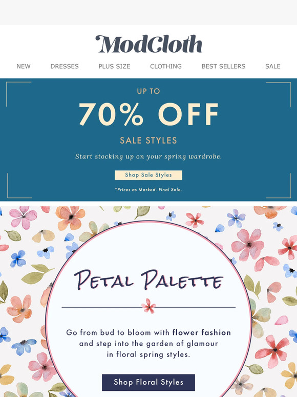 Modcloth Email Newsletters: Shop Sales, Discounts, and Coupon Codes