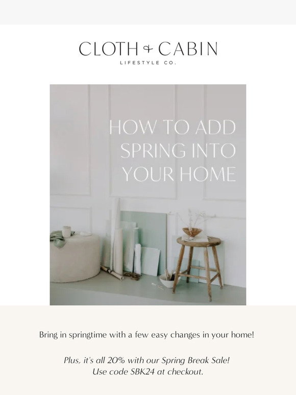 Cloth + Cabin: 5 Easy ways to bring Spring into your home 🌿 | Milled