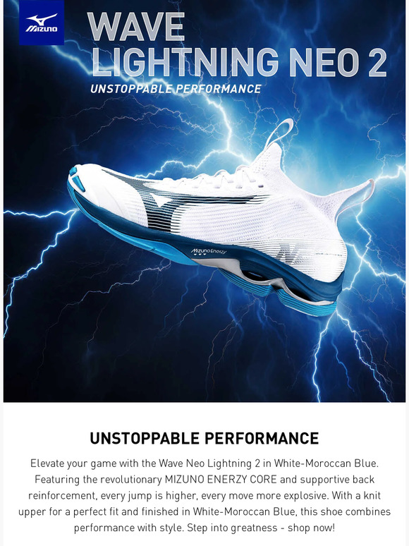 Mizuno: Introducing the Wave Neo Lightning 2 in White-Moroccan Blue ...