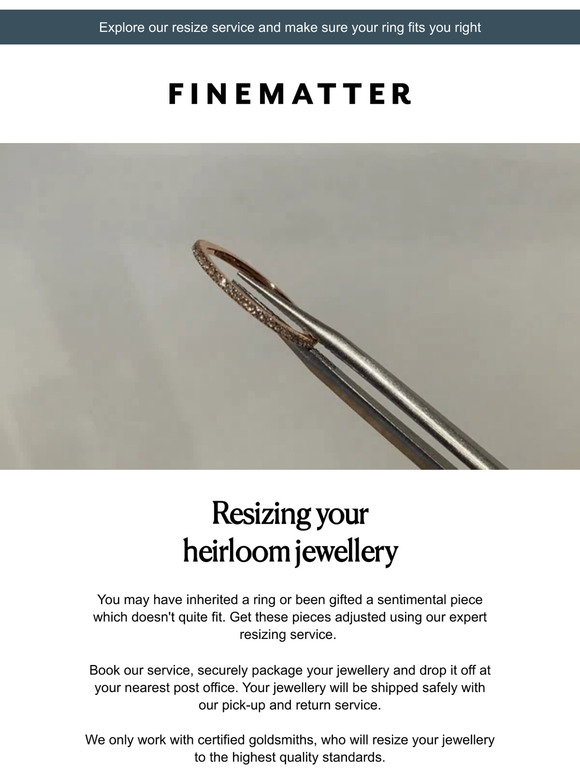 Finematter: Resize a sentimental, heirloom ring 💍 | Milled