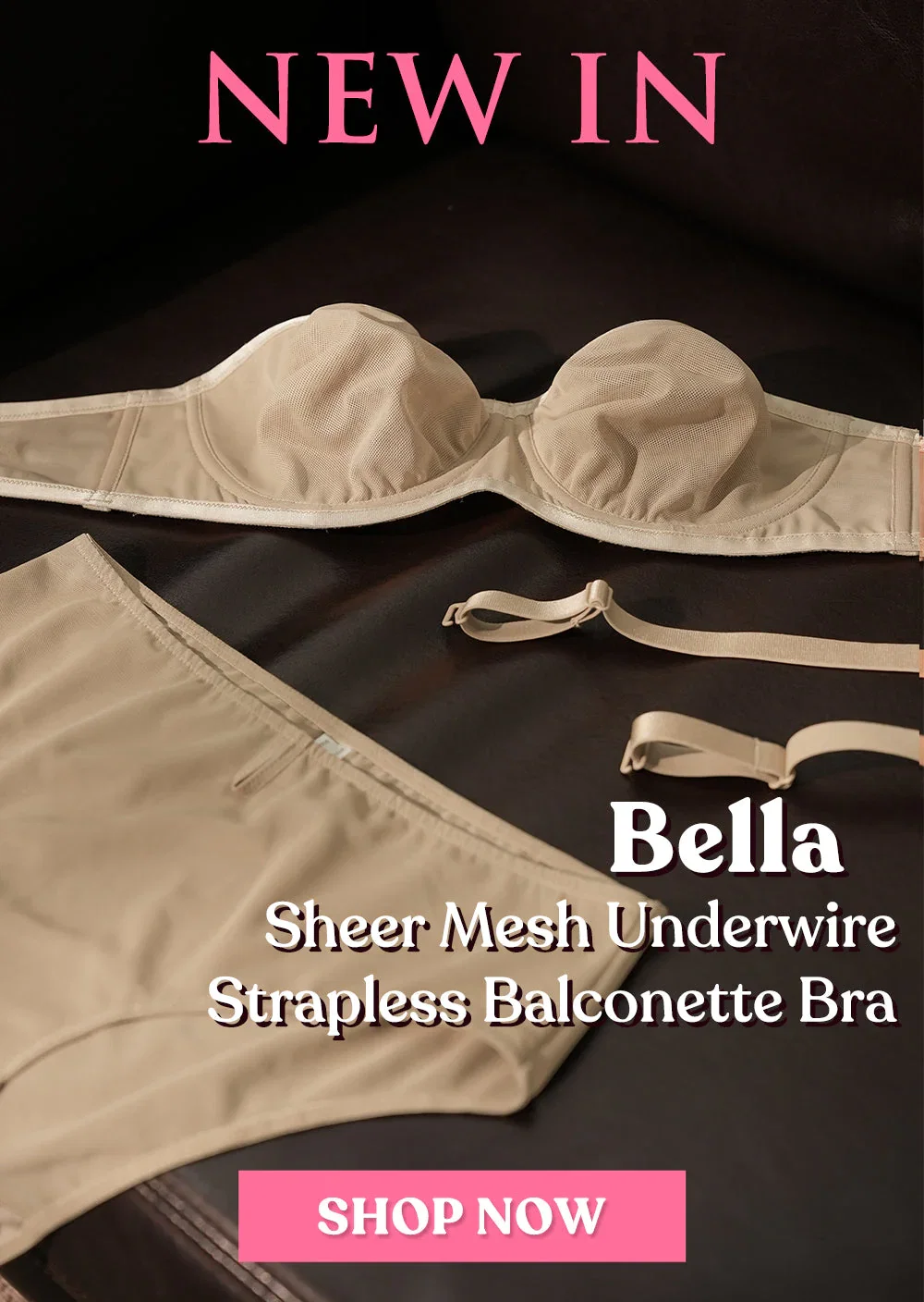 HSIA: NEW IN: Bella Sheer Mesh Unlined Underwire Strapless Balconette ...