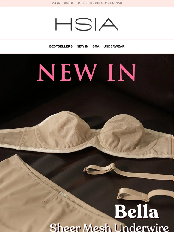 HSIA: NEW IN: Bella Sheer Mesh Unlined Underwire Strapless Balconette Bra | Milled