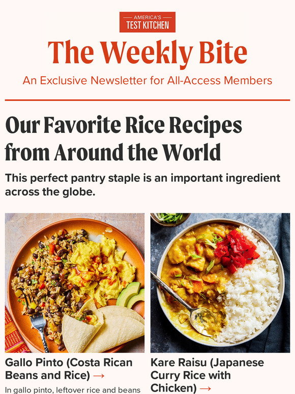 America's Test Kitchen: The Weekly Bite: Our Favorite Rice Recipes from ...