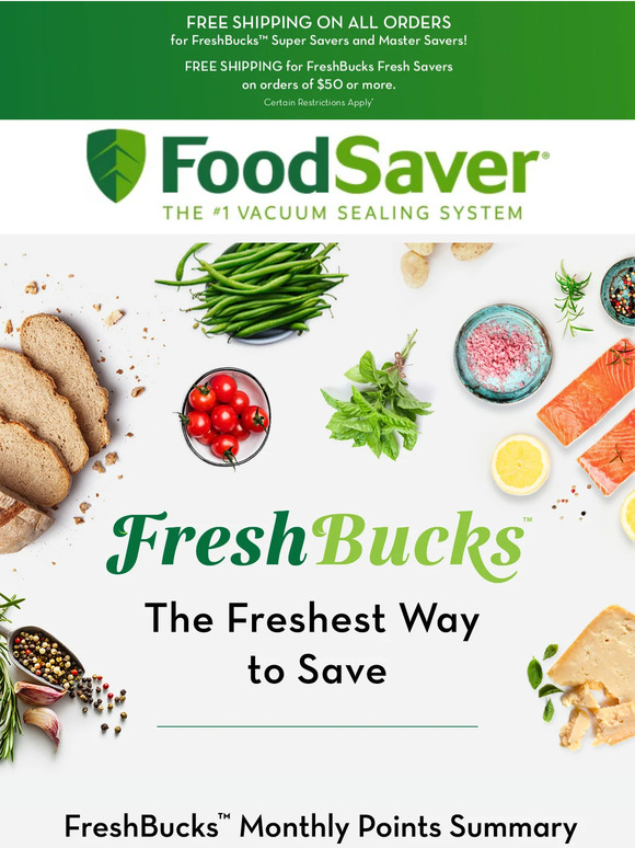 FoodSaver: —, Here’s Your Monthly Points Summary | Milled