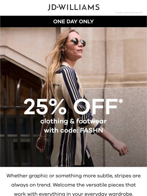 JD Williams: Act fast ⚡ Open for 25% OFF today! | Milled