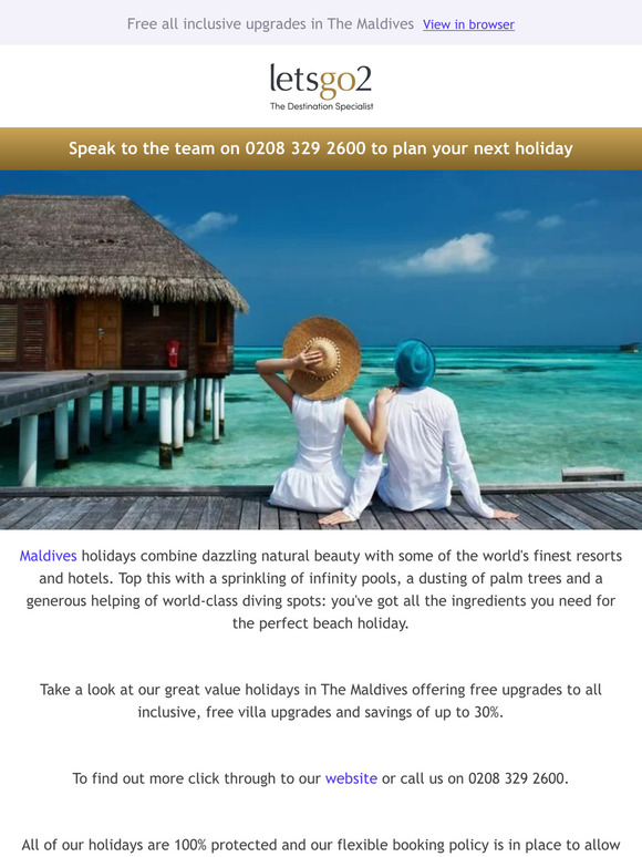 letsgo2: Free all inclusive upgrades in The Maldives | Milled
