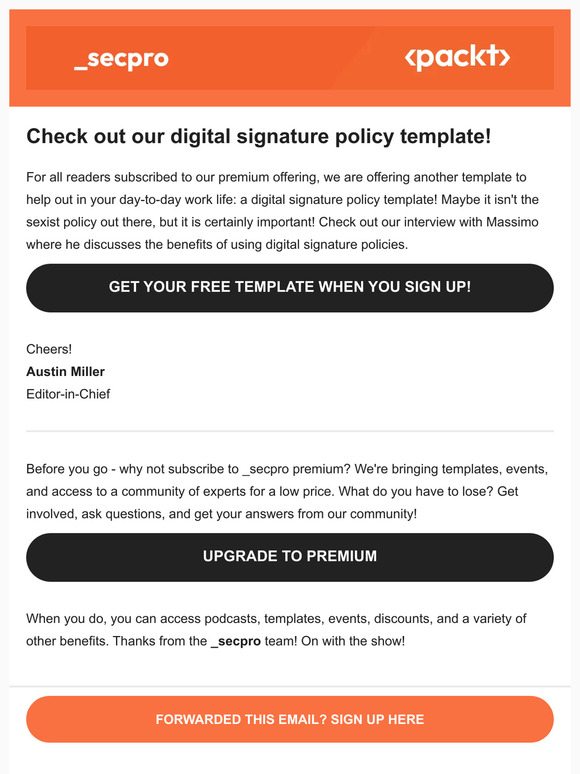 Packt: Check out our digital signatures policy template! | Milled
