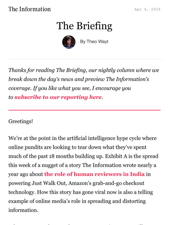The Information: The Briefing: What’s Behind Headlines About Amazon’s ...