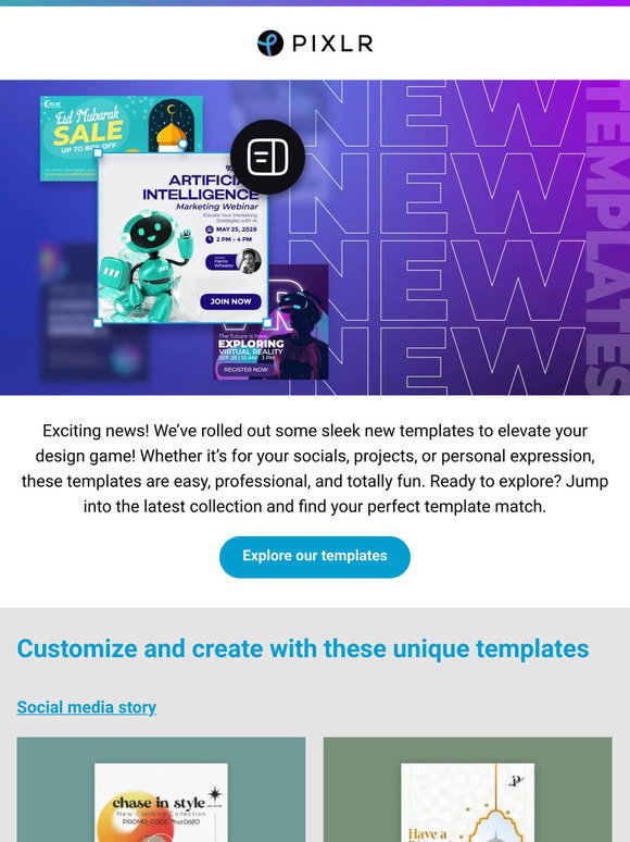 Pixlr: Our latest templates are here! | Milled
