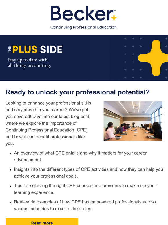 Becker: Unlock Your Professional Potential with Continuing Professional ...