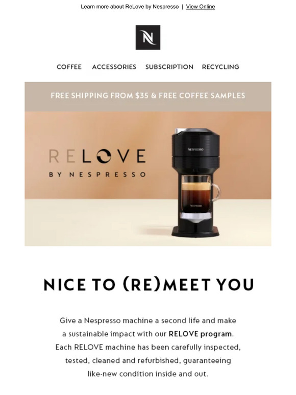 Nespresso: Choose a ReLove Vertuo Machine and make a sustainable impact ...