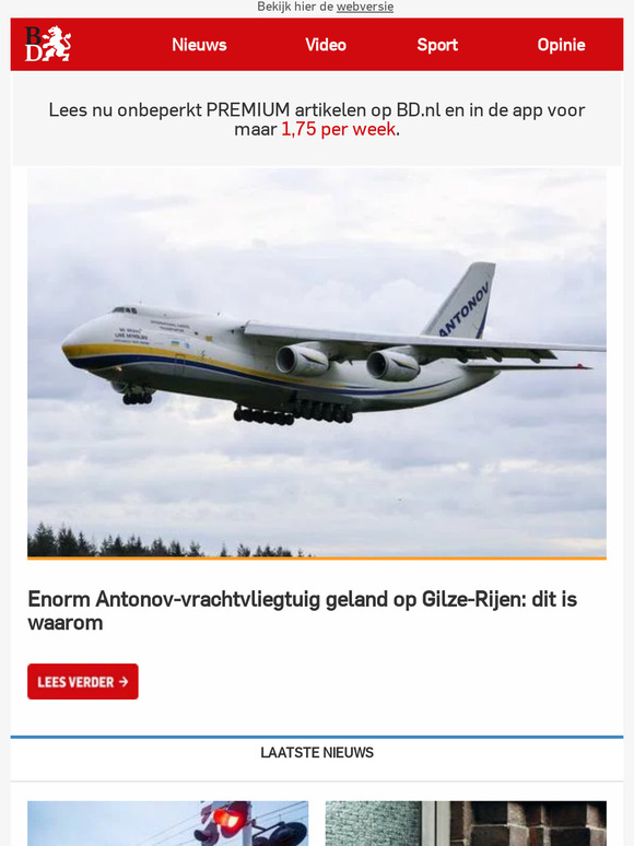 Brabants Dagblad: Enorm Antonov-vrachtvliegtuig geland op Gilze-Rijen ...