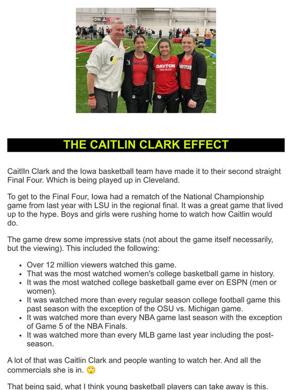 Fitness Planning: The CaitlIn Clark Effect | Milled