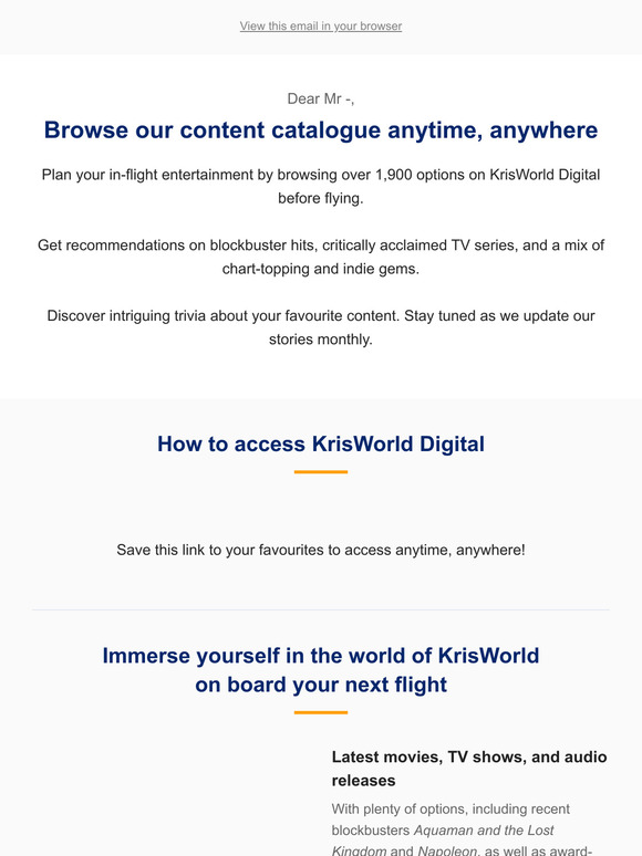 Singapore Airlines: Plan what to watch onboard with the all-new ...