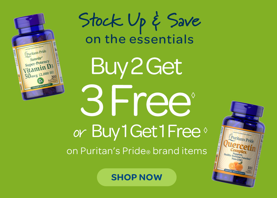 Puritan's Pride: Just Launched: Buy 2 Get 3 Free | Milled