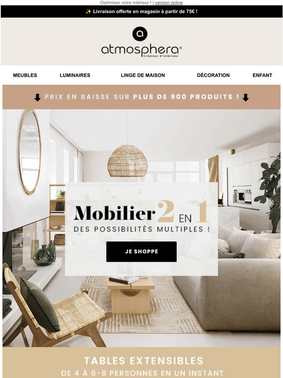 atmosphera: Mobilier 2 en 1 💡 Des possibilités multiples ! | Milled