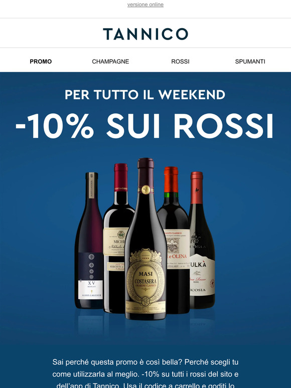 Tannico: -10% su tutti i rossi! Scegli tu le bottiglie da scontare | Milled