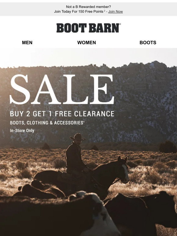 Boot Barn: Clearance Boots are Buy 2 Get 1 Free | Milled