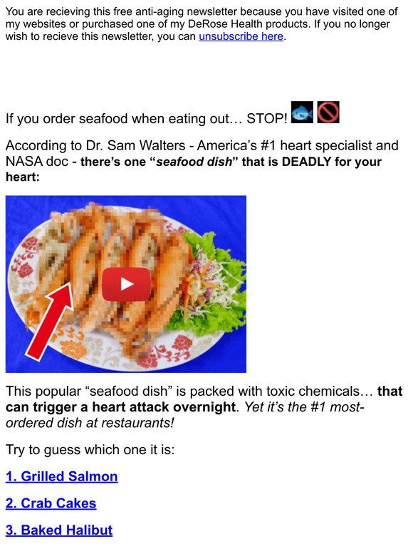 DeRose Health: #1 worst "seafood dish" for heart | Milled