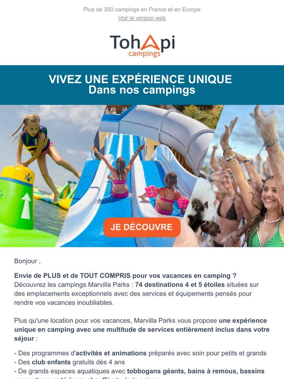 Tohapi: 🤩 Du plus et du tout inclus pour vos vacances en camping ? | Milled