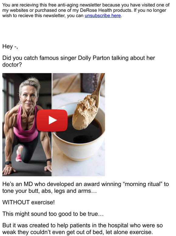 DeRose Health: Dolly’s morning ritual for toned butt & abs | Milled