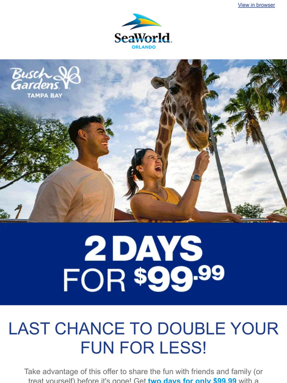 SeaWorld: Last Chance to Get Two Days for Only $99.99! | Milled